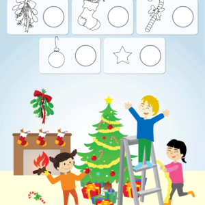 Decorate The Christmas Tree Worksheet - Follow The Lines - Super Simple