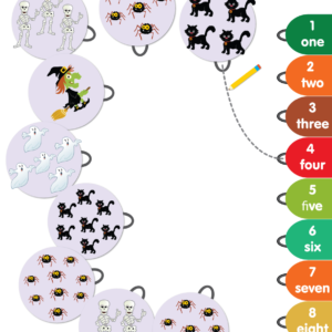 Five Creepy Spiders Worksheet - Uppercase Letter Matching - Super Simple