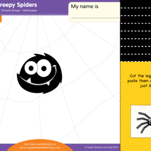 Five Creepy Spiders Worksheet - Color, Count, & Write - Super Simple