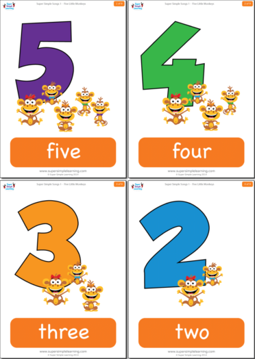 Five Little Monkeys Flashcards - Super Simple