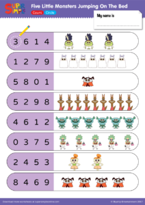 Five Little Monsters Jumping On The Bed - Super Simple Songs