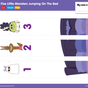 Five Little Monsters Jumping On The Bed Play Set - Super Simple