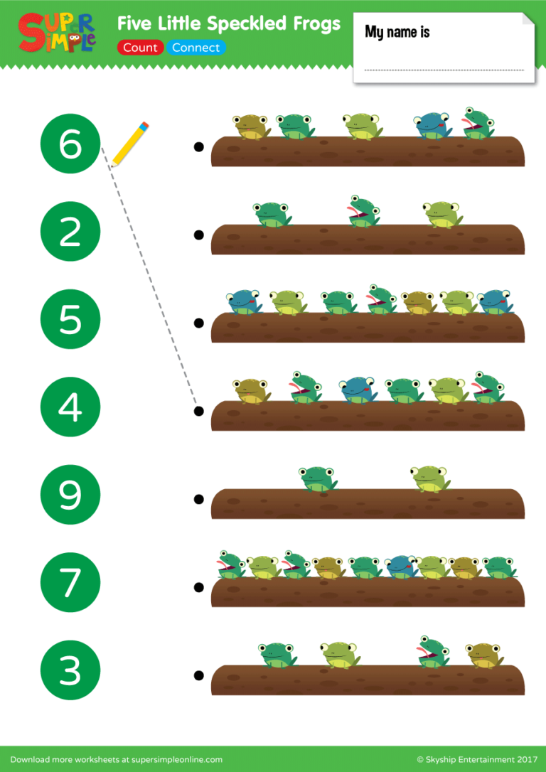 Five Little Speckled Frogs - Count & Connect - Super Simple