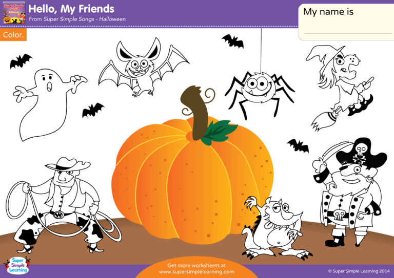 Hello, My Friends Worksheet - Color - Super Simple
