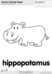 Hippopotamus Coloring Page - Super Simple