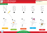 I'm A Little Snowman Worksheet - Uppercase Letter Matching - Super Simple