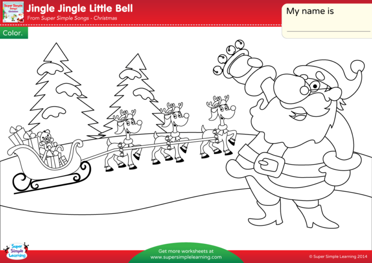 Jingle Jingle Little Bell Worksheet - Color - Super Simple