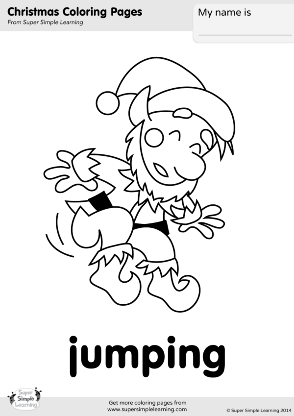 Jumping Coloring Page - Super Simple