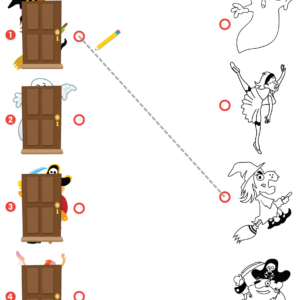 Knock Knock, Trick Or Treat? Worksheet - Match - Super Simple