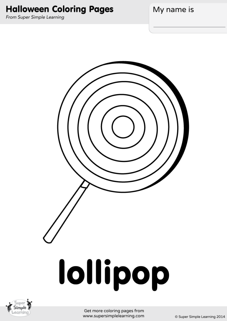 Lollipop Coloring Page - Super Simple