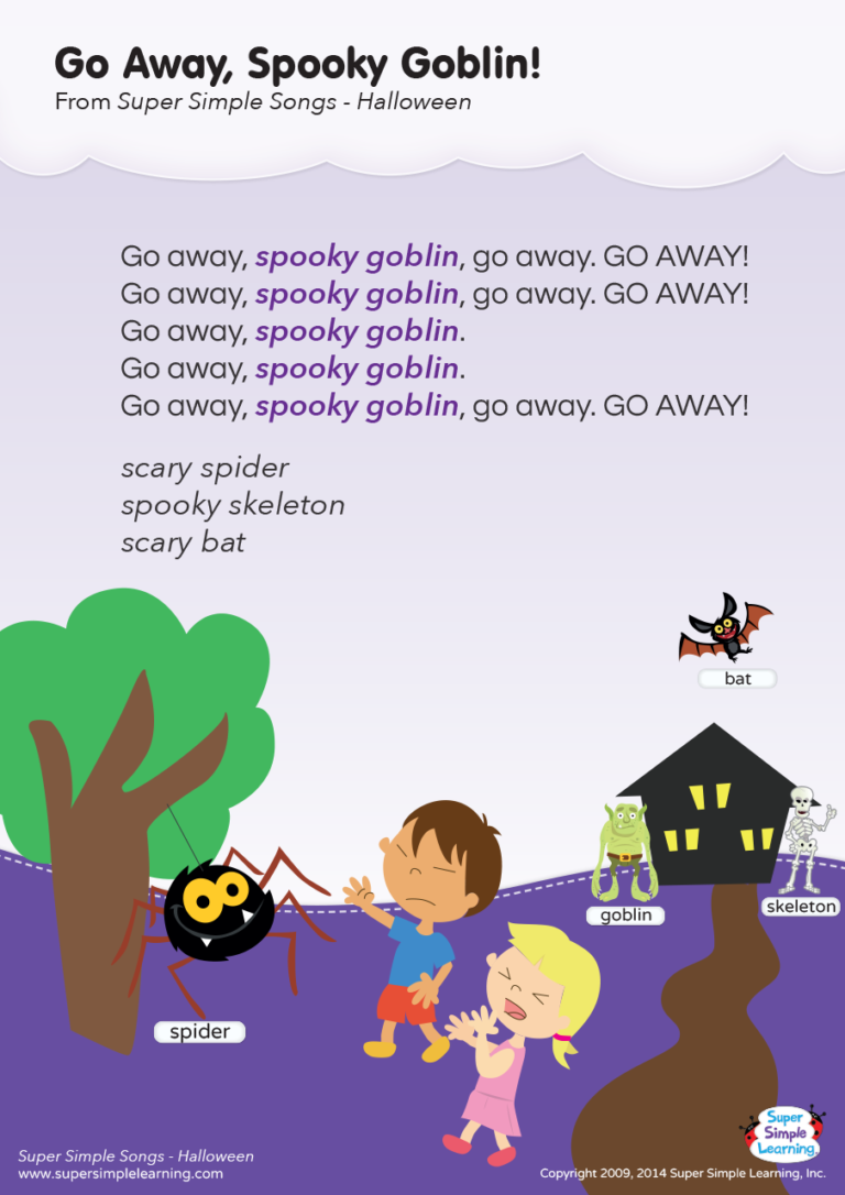Go Away, Spooky Goblin! Lyrics Poster - Super Simple