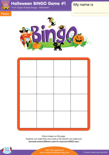Halloween BINGO Game #1 - Super Simple