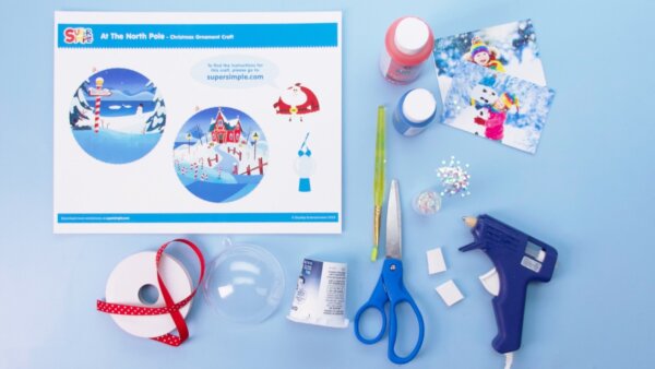 At The North Pole - Snow Globe Ornament Craft - Super Simple