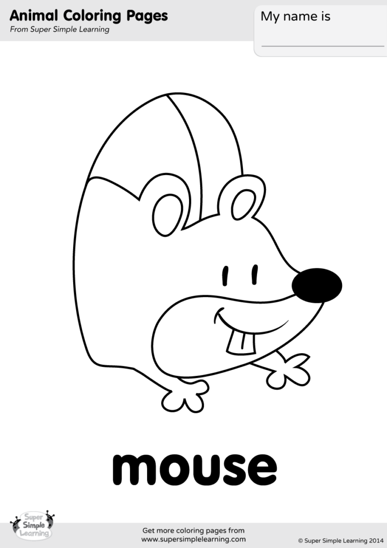 Mouse Coloring Page - Super Simple