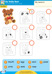 My Teddy Bear Worksheet - Write The Number - Super Simple