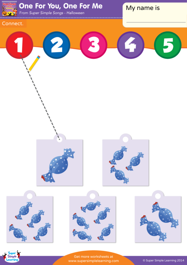 One For You, One For Me Worksheet - Connect - Super Simple