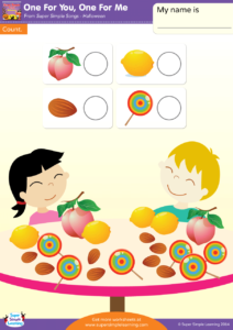 One For You, One For Me Worksheet - Count - Super Simple