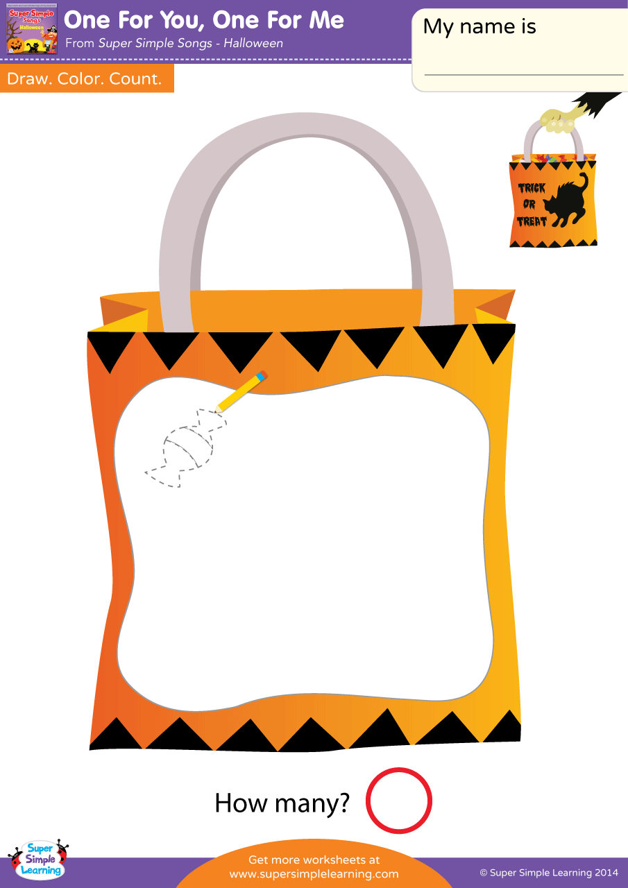 One For You, One For Me Worksheet - Draw & Count - Super Simple