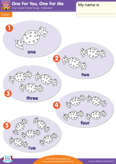 One For You, One For Me Worksheet - Vocabulary Coloring - Super Simple