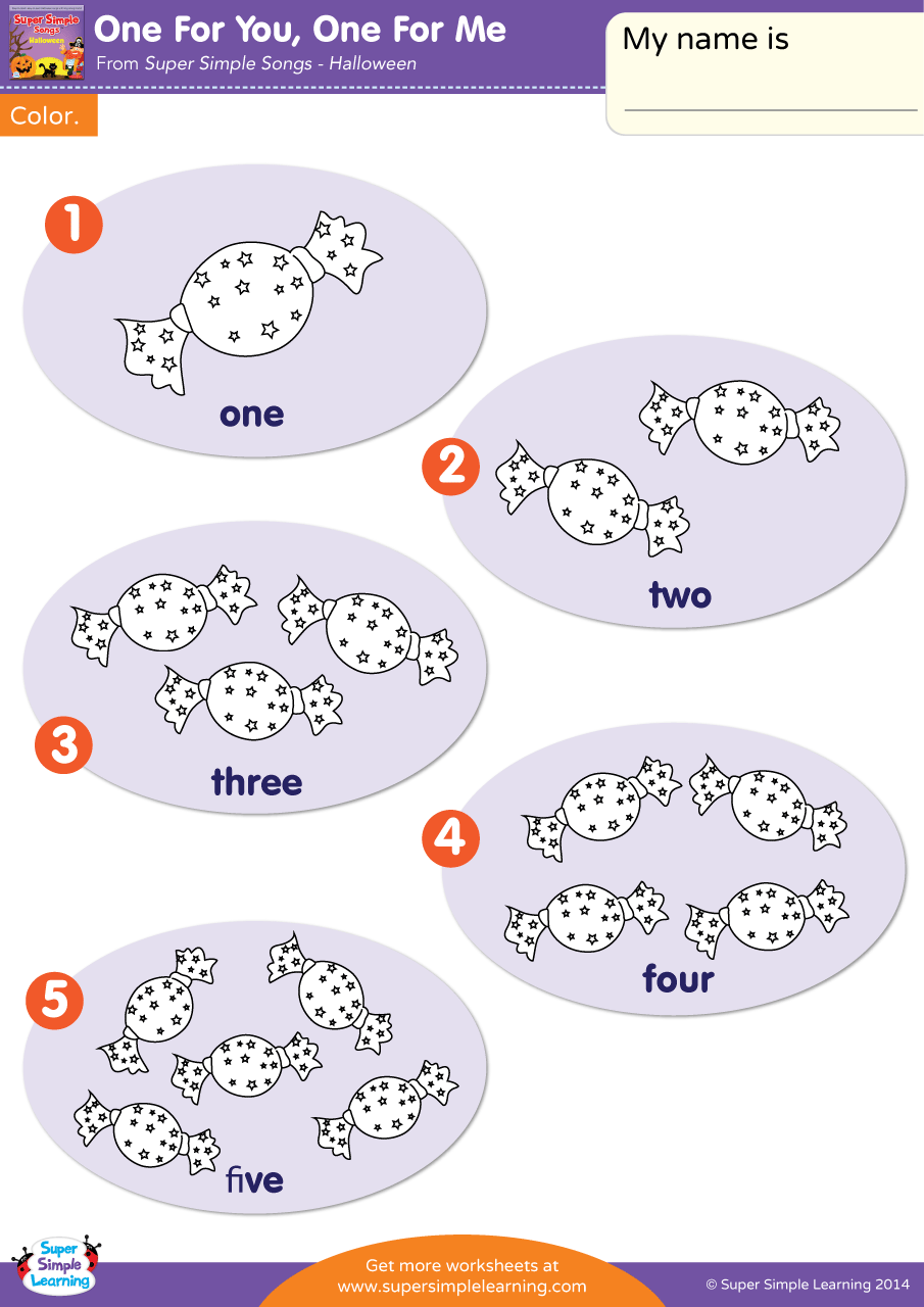 One For You, One For Me Worksheet - Vocabulary Coloring - Super Simple
