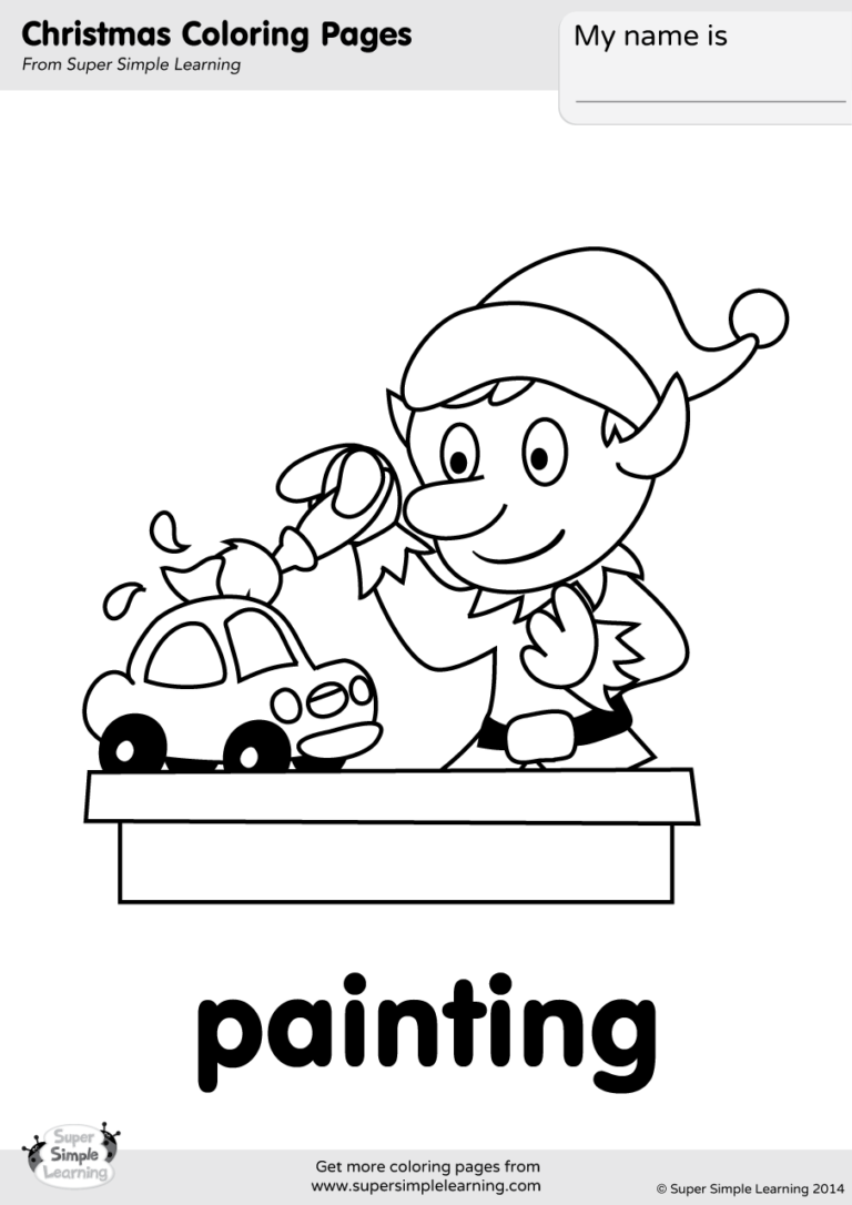 Painting Coloring Page - Super Simple