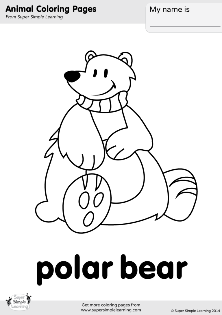 Polar Bear Coloring Page - Super Simple