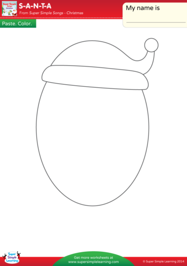 S-A-N-T-A Worksheet - Make A Santa Face - Super Simple