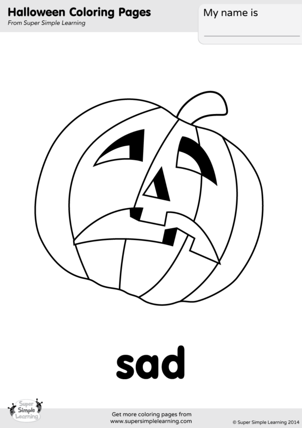 Sad Coloring Page - Super Simple
