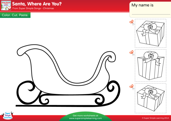 Santa, Where Are You? Worksheet - Santa's Sleigh - Super Simple