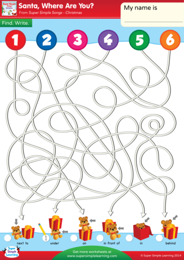 Santa, Where Are You? Worksheet - Follow The Lines - Super Simple