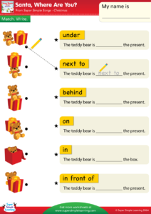 Santa, Where Are You? Worksheet - Match & Write - Super Simple