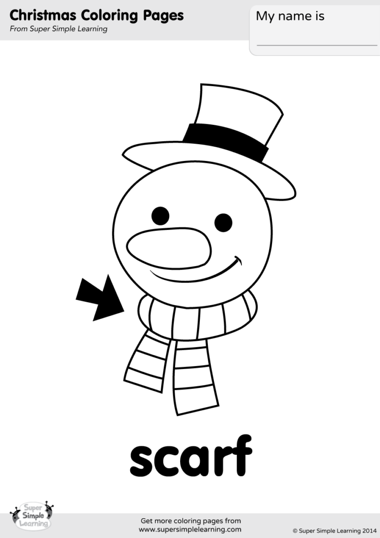 Scarf Coloring Page - Super Simple