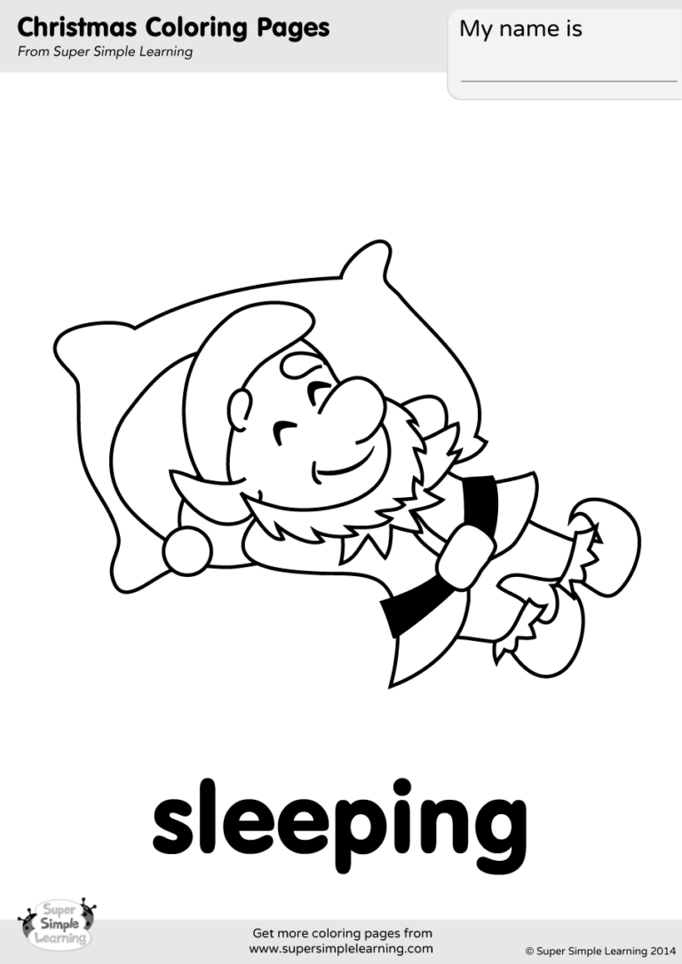Sleeping Coloring Page - Super Simple