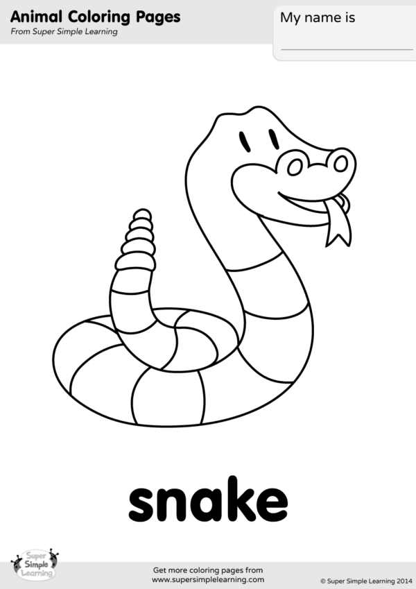 Snake Coloring Page - Super Simple