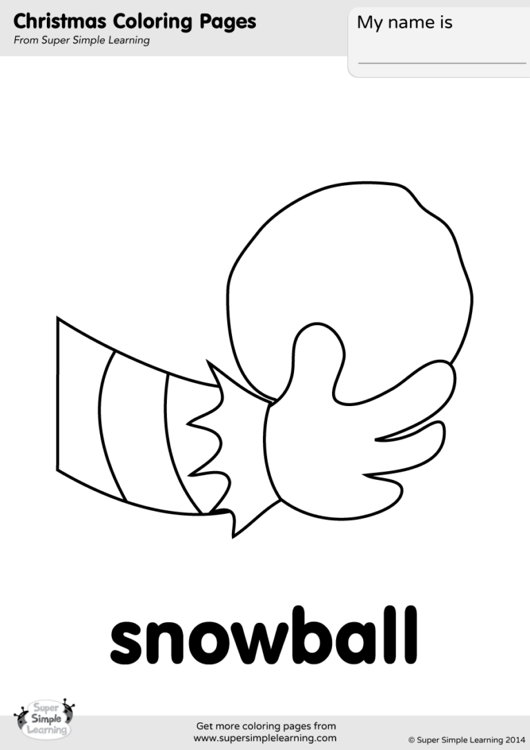 Snowball Coloring Page - Super Simple