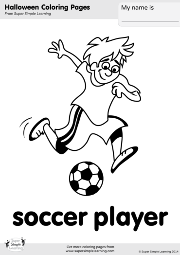 Soccer Player Coloring Page - Super Simple