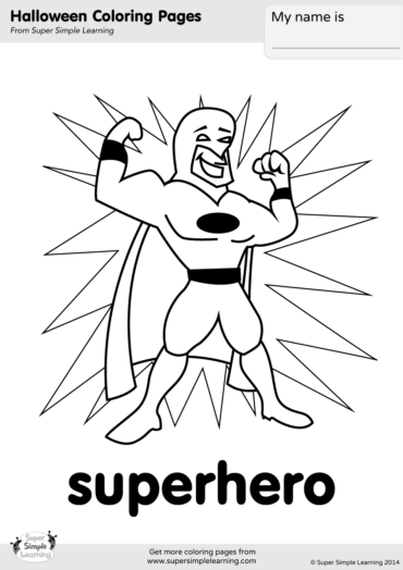 Superhero Coloring Page - Super Simple