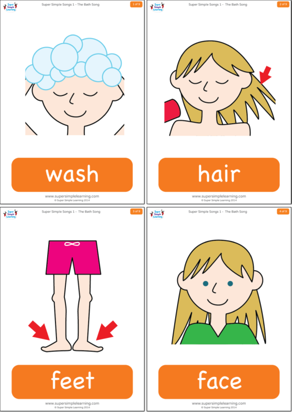 The Bath Song Flashcards - Super Simple