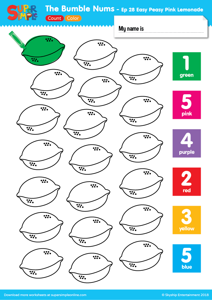 The Bumble Nums – Ep 28 – Count & Color - Super Simple