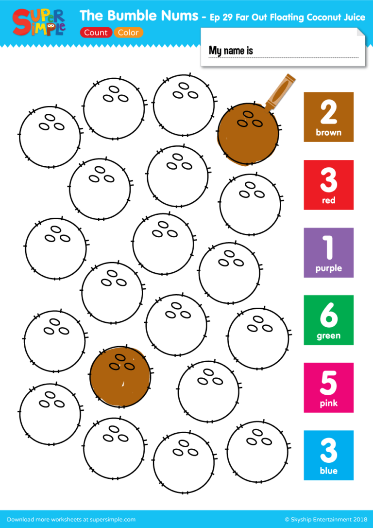 The Bumble Nums – Ep 29 – Count & Color - Super Simple