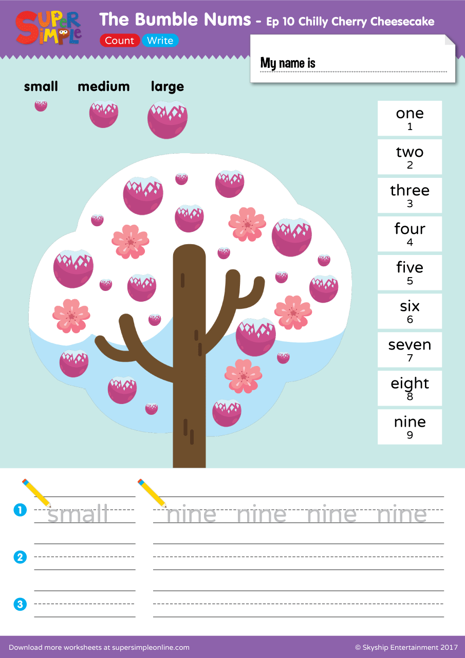 The Bumble Nums - Ep 10 - Count & Write - Super Simple