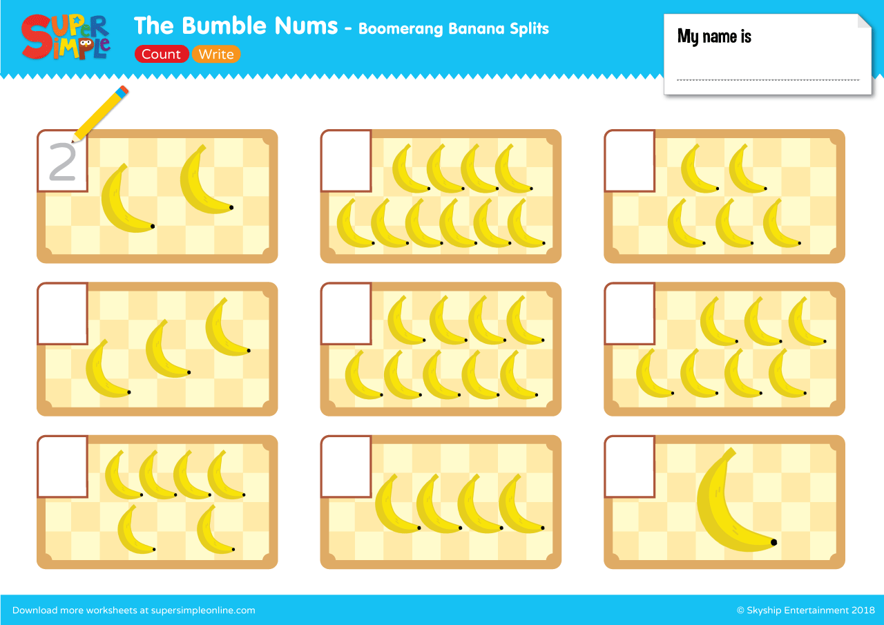 The Bumble Nums - Ep 13 - Count & Write - Super Simple