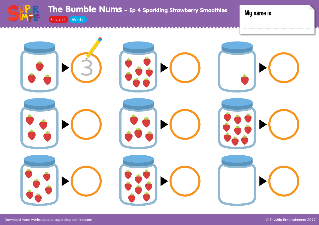 The Bumble Nums - Ep 4 - Count & Write - Super Simple