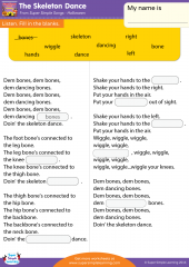 The Skeleton Dance Worksheet - Fill In The Blanks - Super Simple