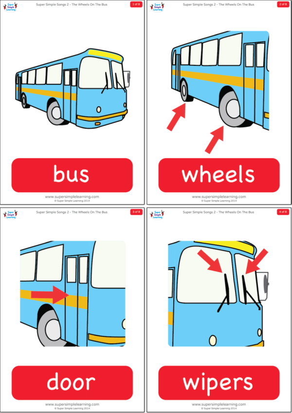 The Wheels On The Bus Flashcards - Super Simple
