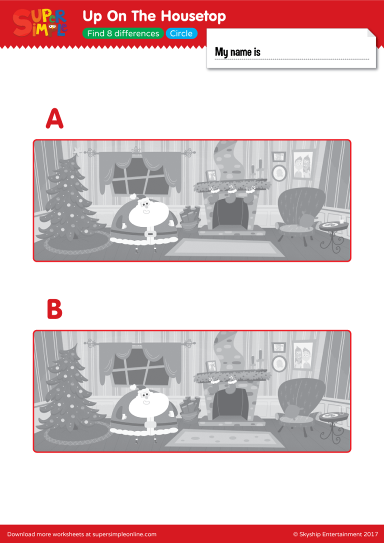Up On The Housetop - Find The Differences - Super Simple