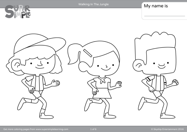 Walking In The Jungle Coloring Pages - Super Simple