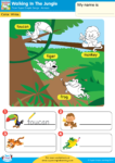 Walking In The Jungle Worksheet - Color & Write - Super Simple