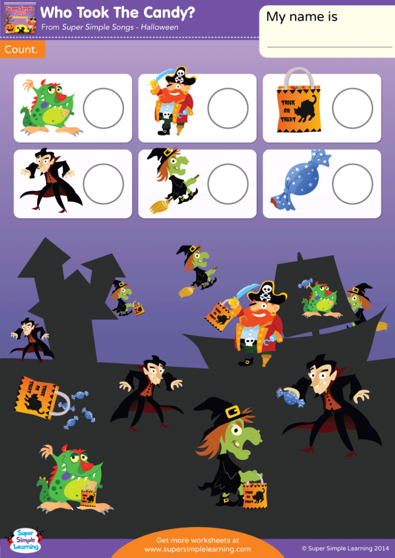 Who Took The Candy? Worksheet - Count - Super Simple